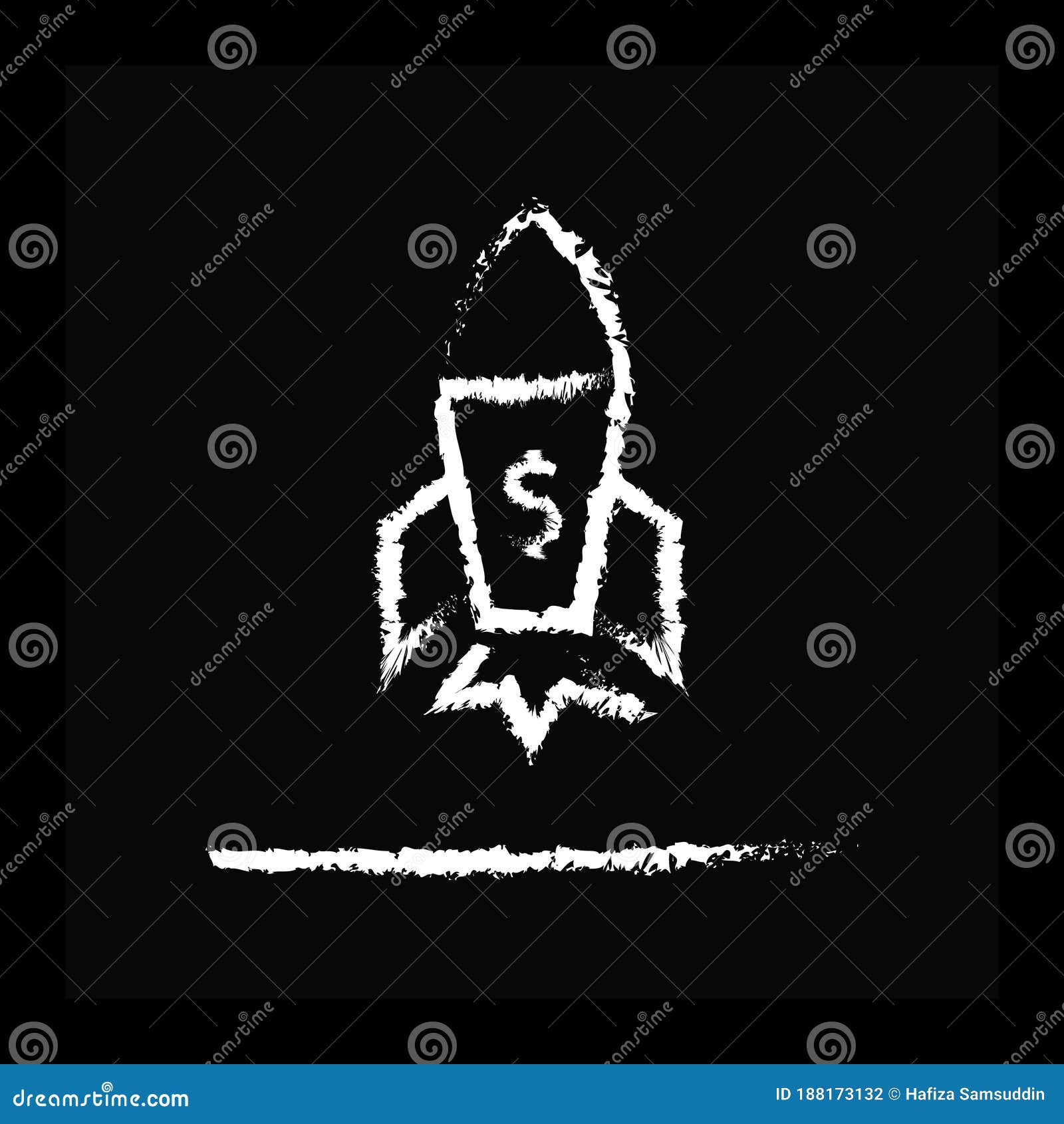 Rocket with Dollar Symbol. Vector Illustration Decorative Design Stock ...