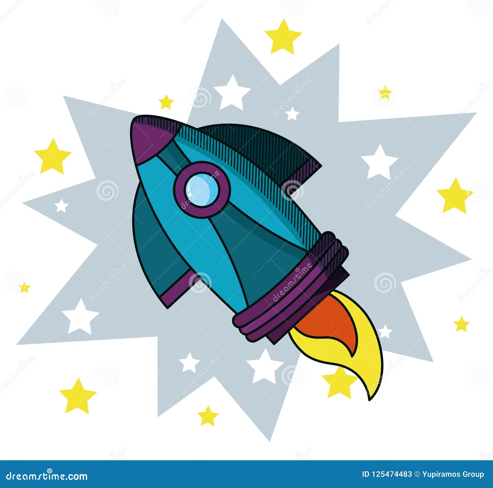 Rocket doodle cartoon stock vector. Illustration of baby - 125474483