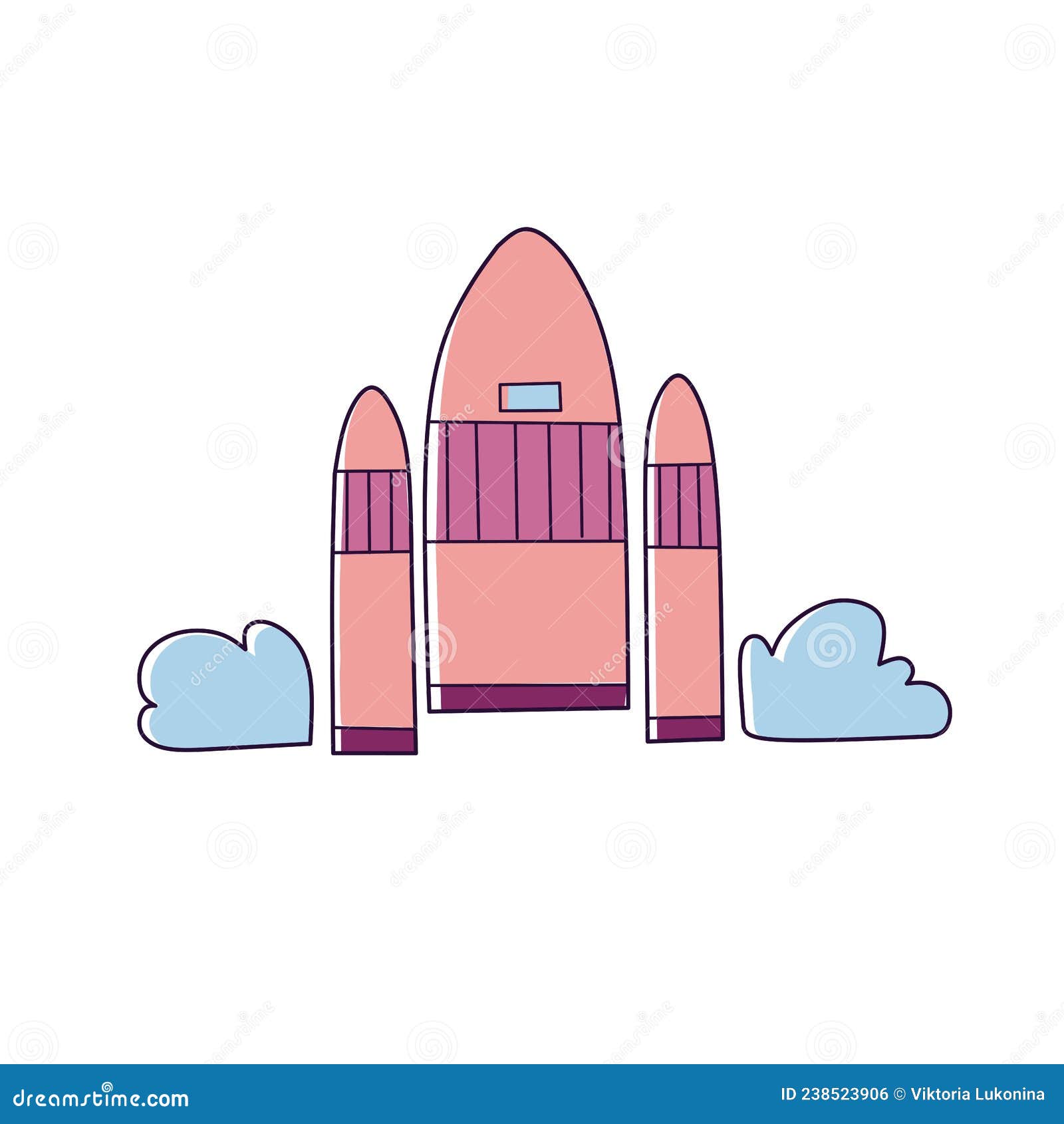Rocket Doodle Drawing, Vector Sketch Illustration. Stock Vector ...