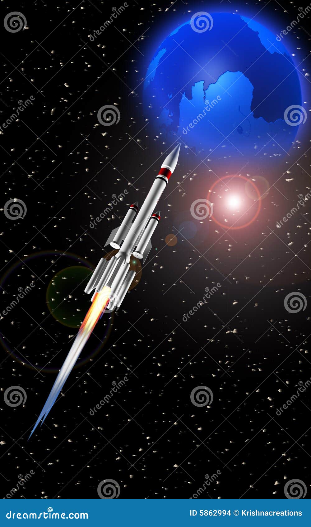 Rocket and earth stock illustration. Illustration of carrier - 5862994