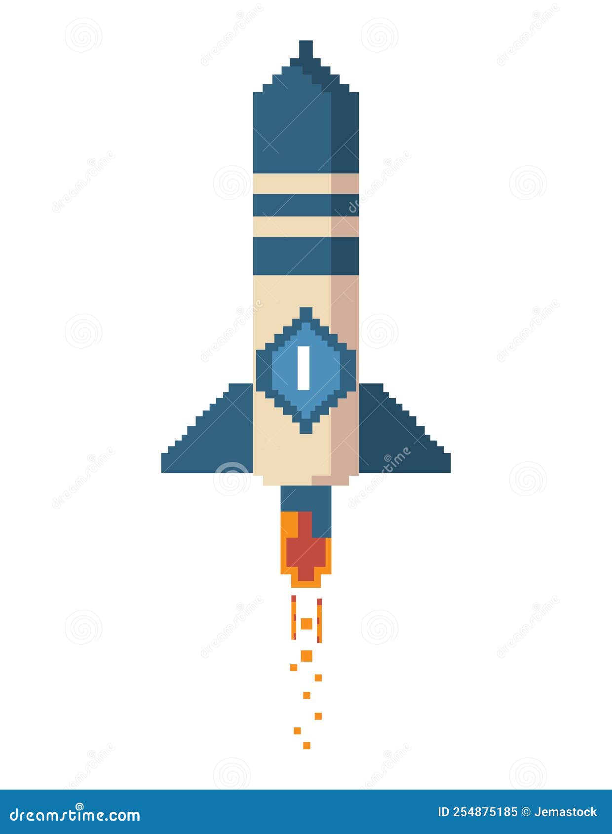Rocket eight bit style stock vector. Illustration of isolated - 254875185