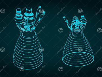 Rocket engine drawings stock vector. Illustration of spaceship - 316678576