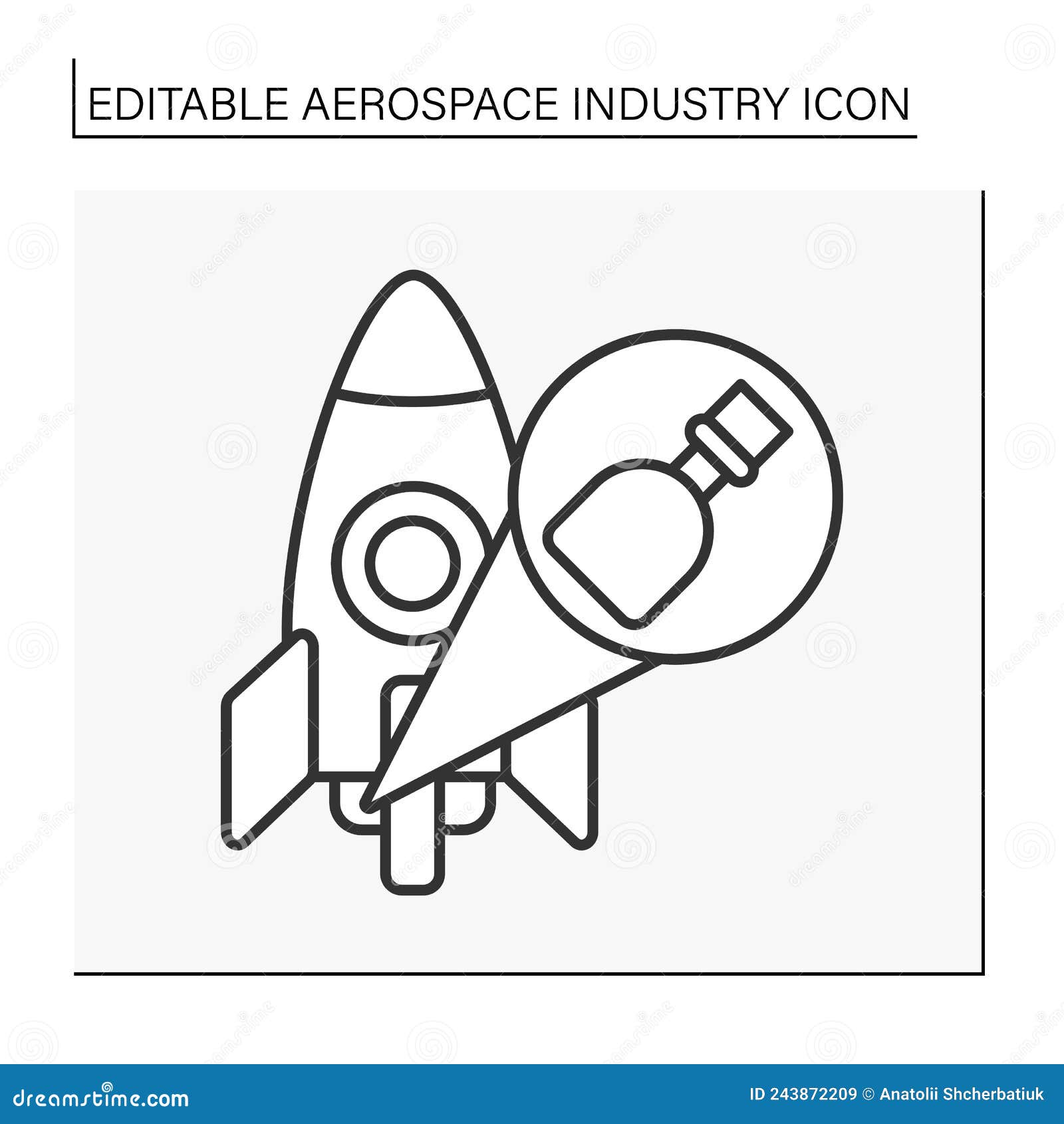 Rocket engine line icon stock vector. Illustration of system - 243872209