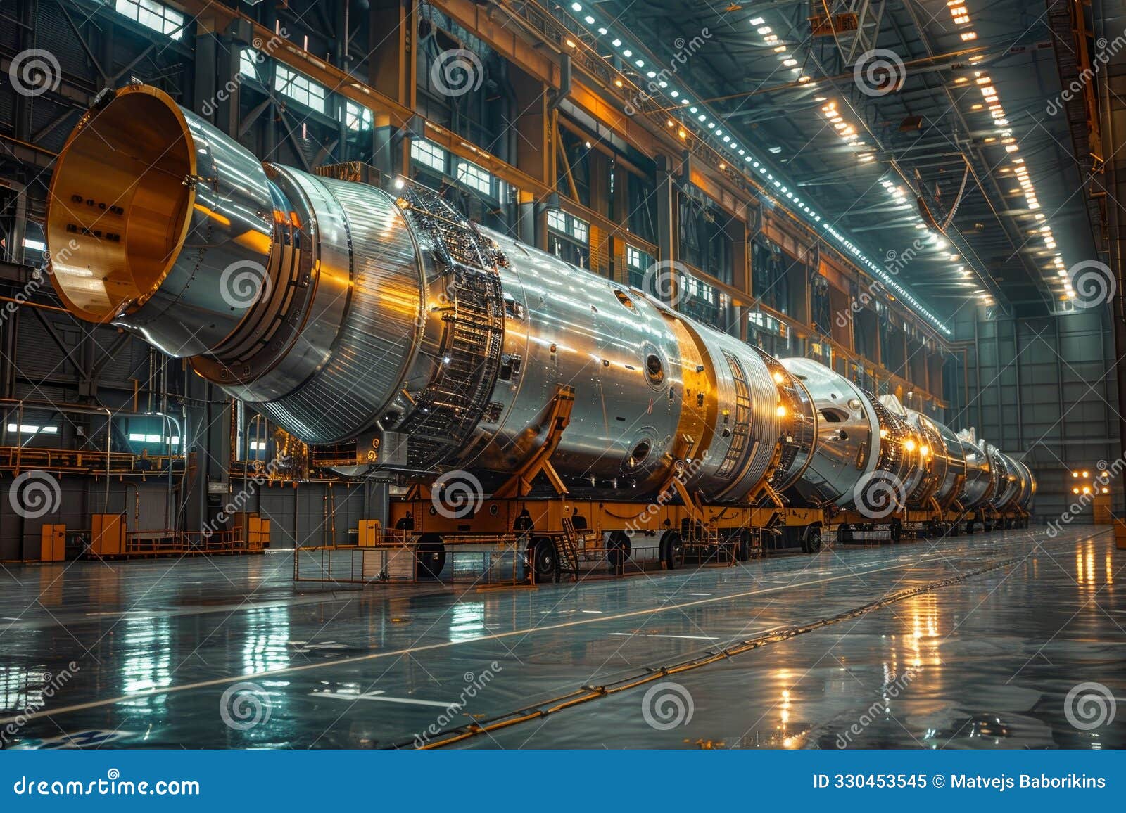 Rocket Engine Turbines on Spacecraft Ready on Runway for Space ...