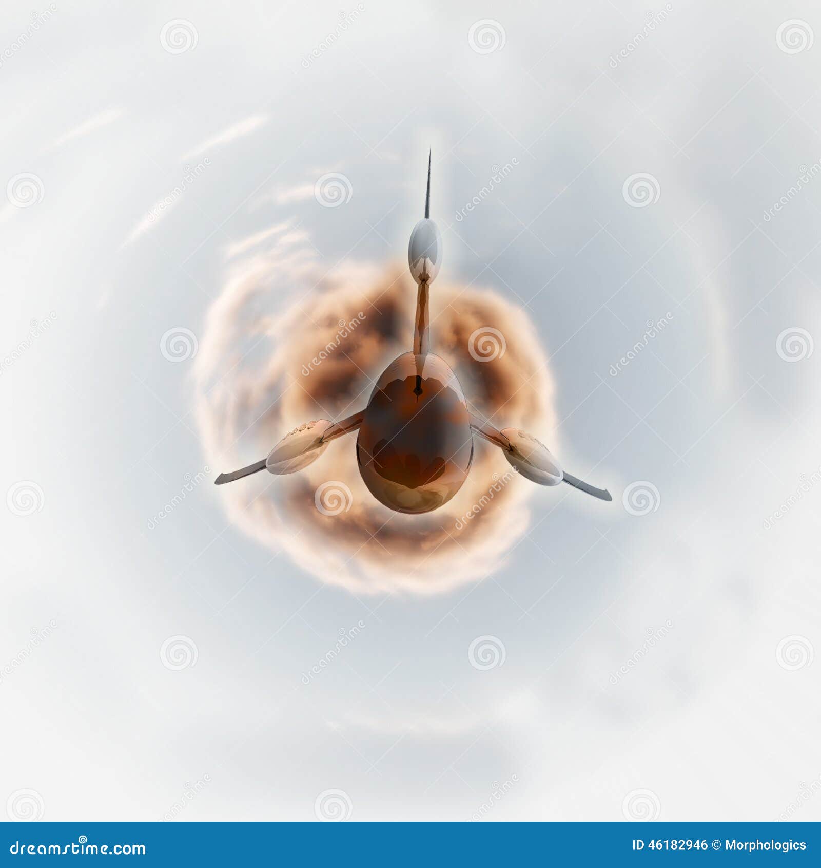 Rocket Escaping from Cloudy Vortex Stock Illustration - Illustration of ...