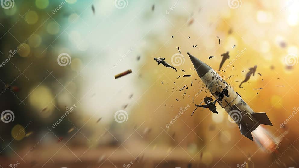 Rocket Explosion with Miniature Figures Stock Image - Image of ...
