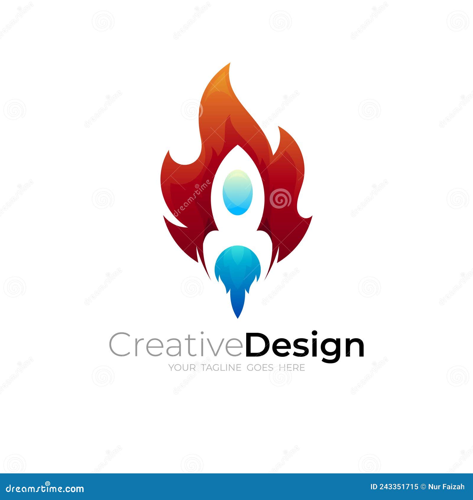 Rocket and Fire Design Combination, Hot Icon Stock Vector ...