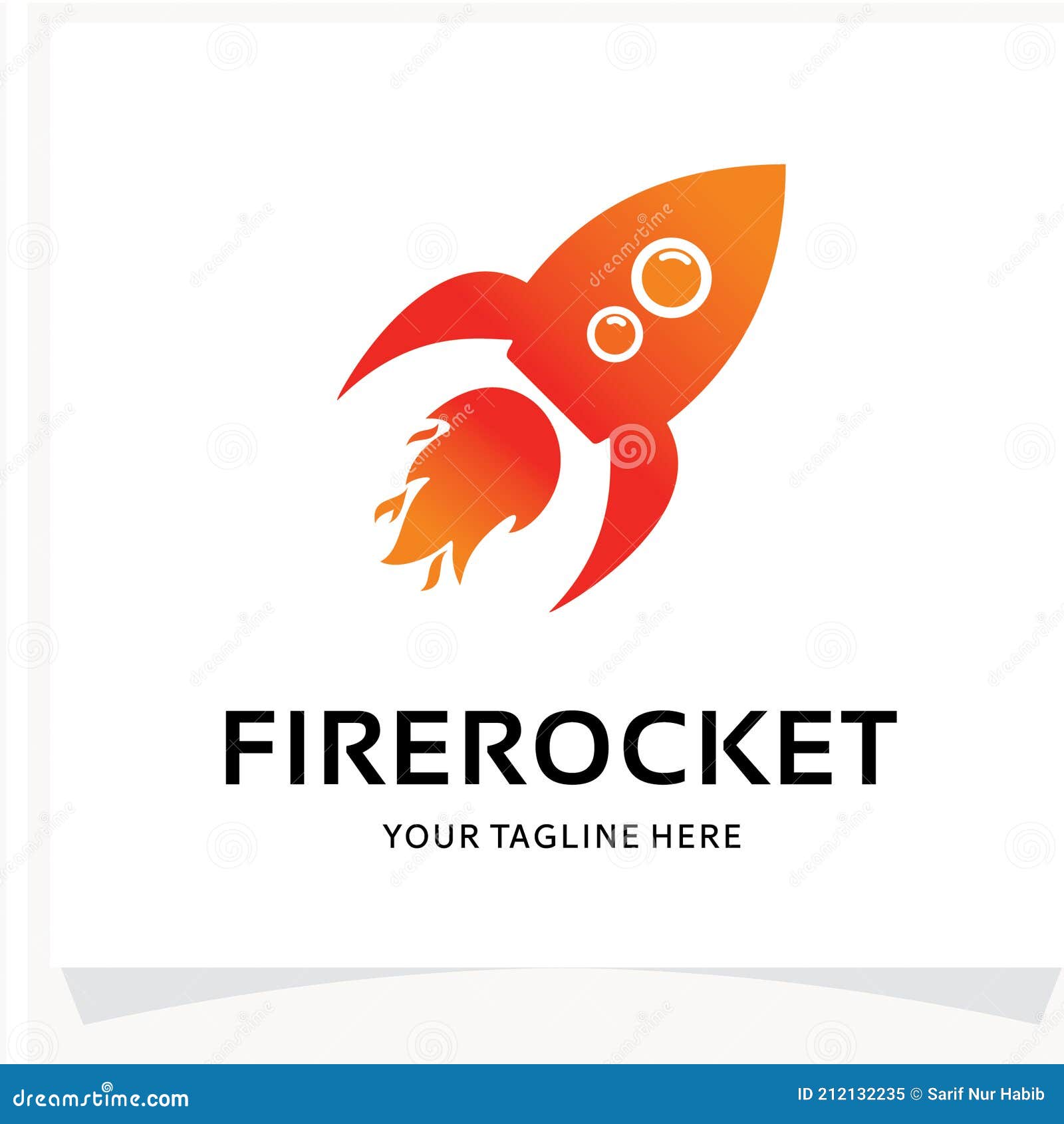 Rocket Fire Logo Design Template Inspiration Stock Illustration ...