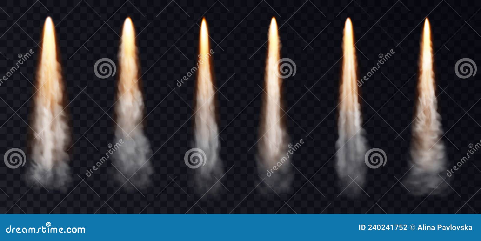 Rocket Fire And Smoke Trails, Realistic Spacecraft Startup Launch ...