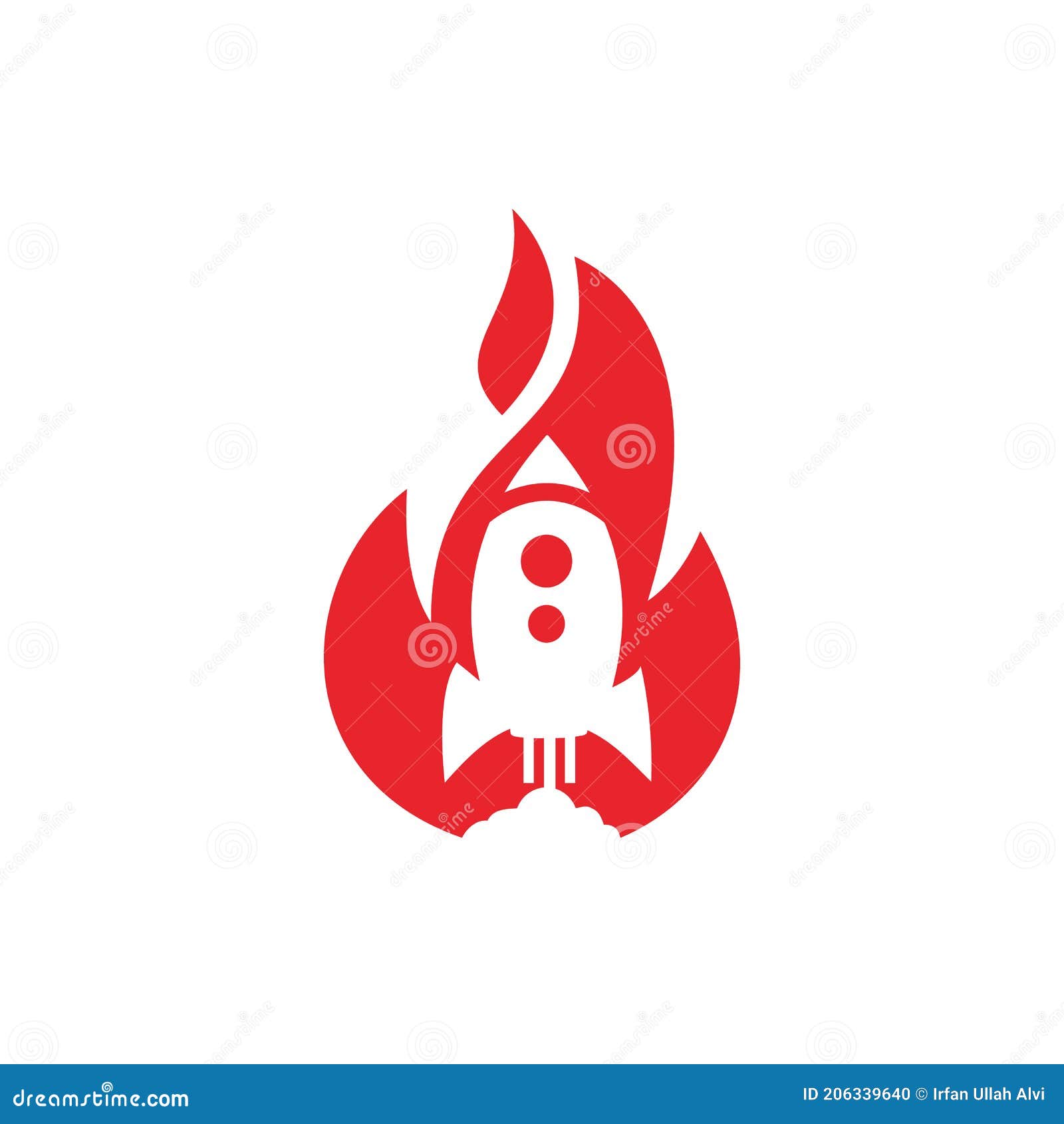 Rocket Fire Vector Logo Design Template. Stock Vector - Illustration of ...