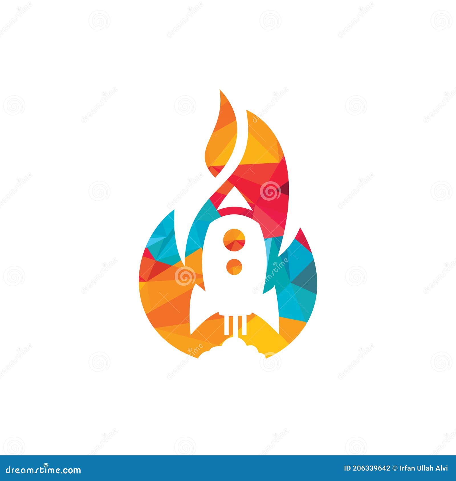 Rocket Fire Vector Logo Design Template. Stock Vector - Illustration of ...