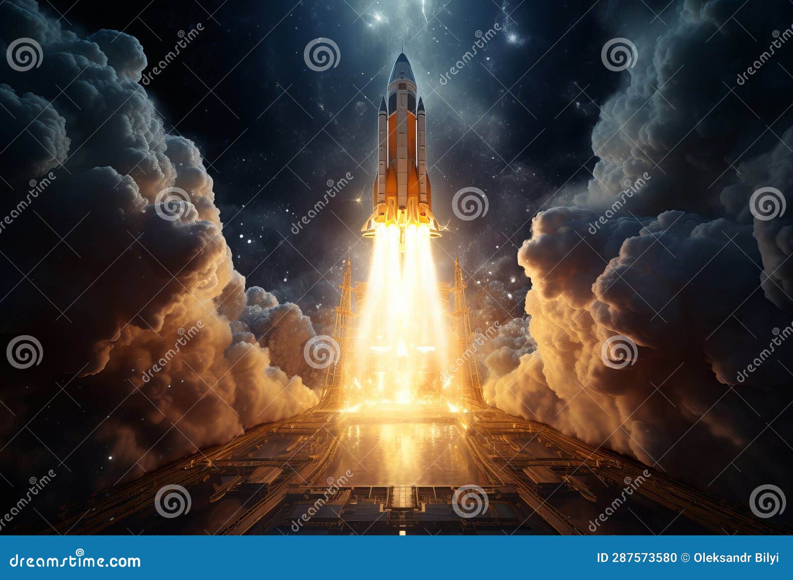 Rocket with Flames Escaping from it Stock Photo - Image of growth ...