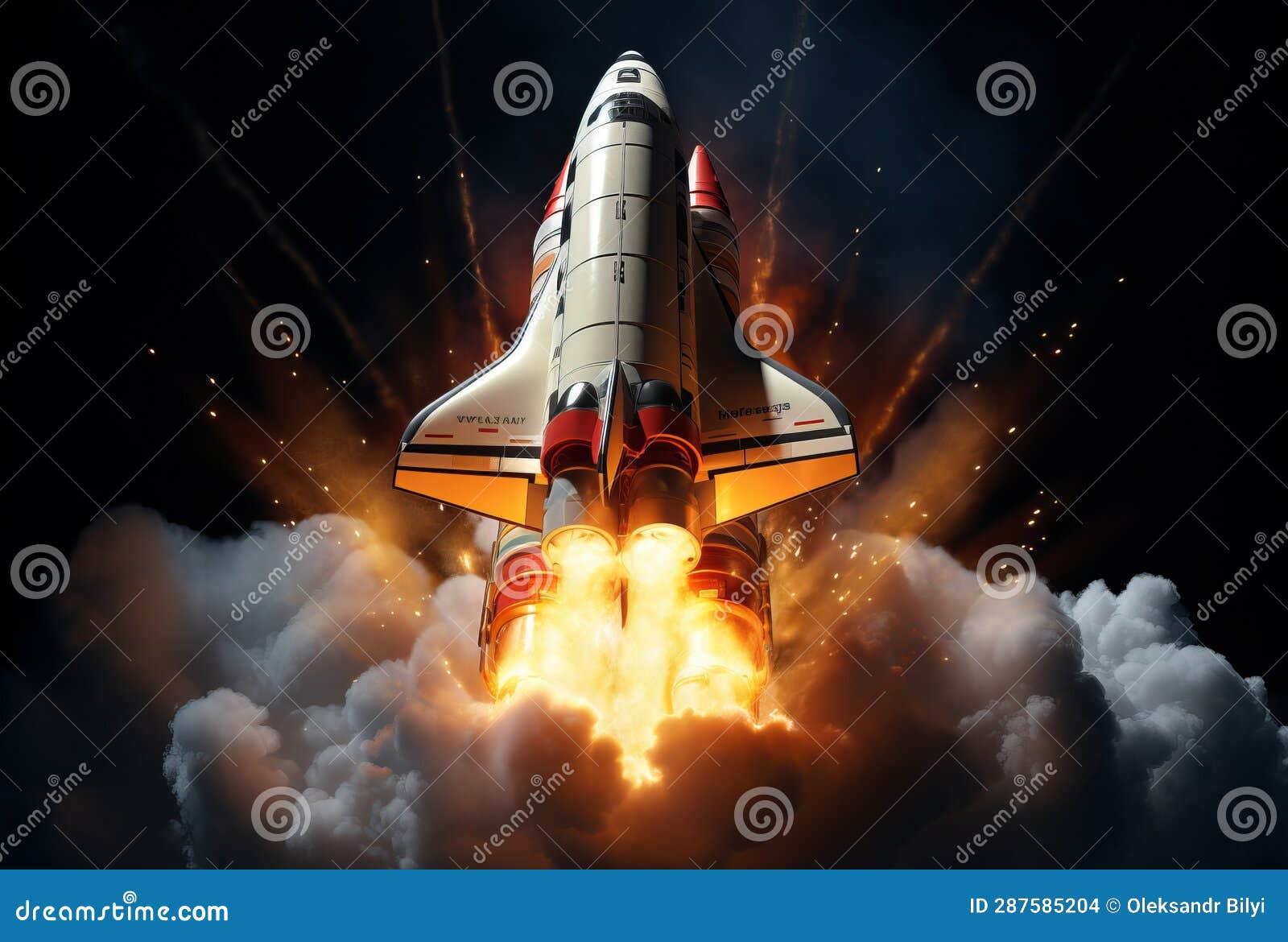 Rocket with Flames Escaping from it Stock Photo - Image of growth ...