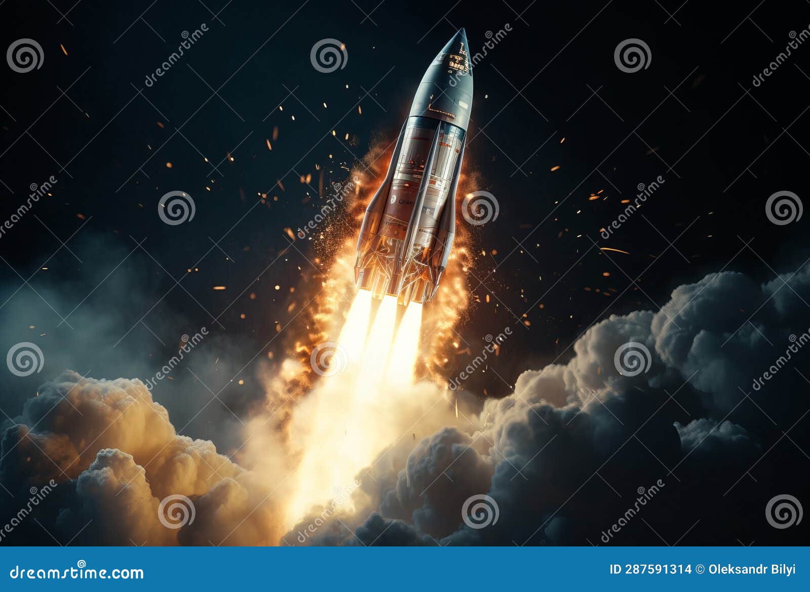 Rocket with Flames Escaping from it Stock Photo - Image of project ...