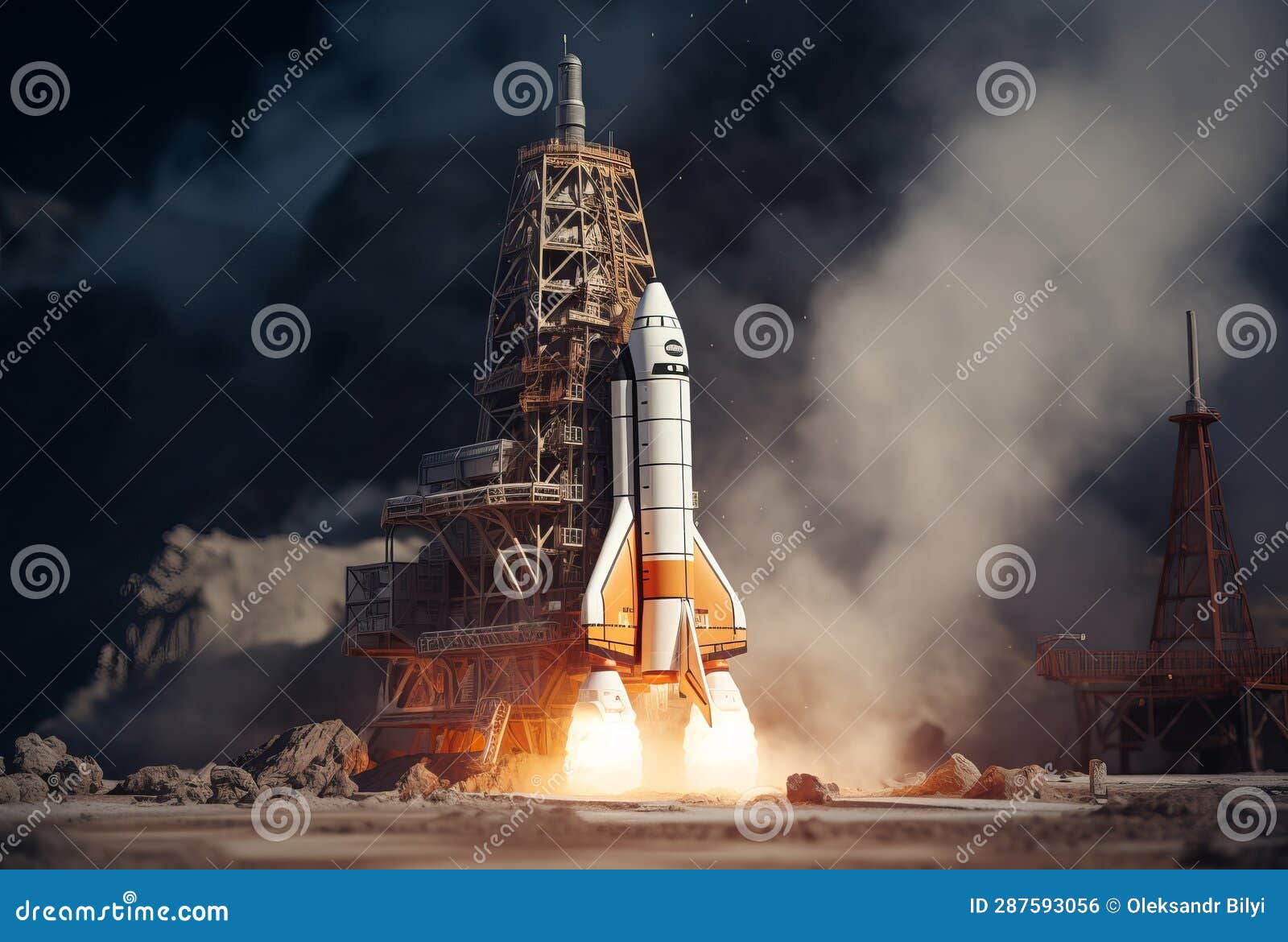 Rocket with Flames Escaping from it Stock Photo - Image of flame ...
