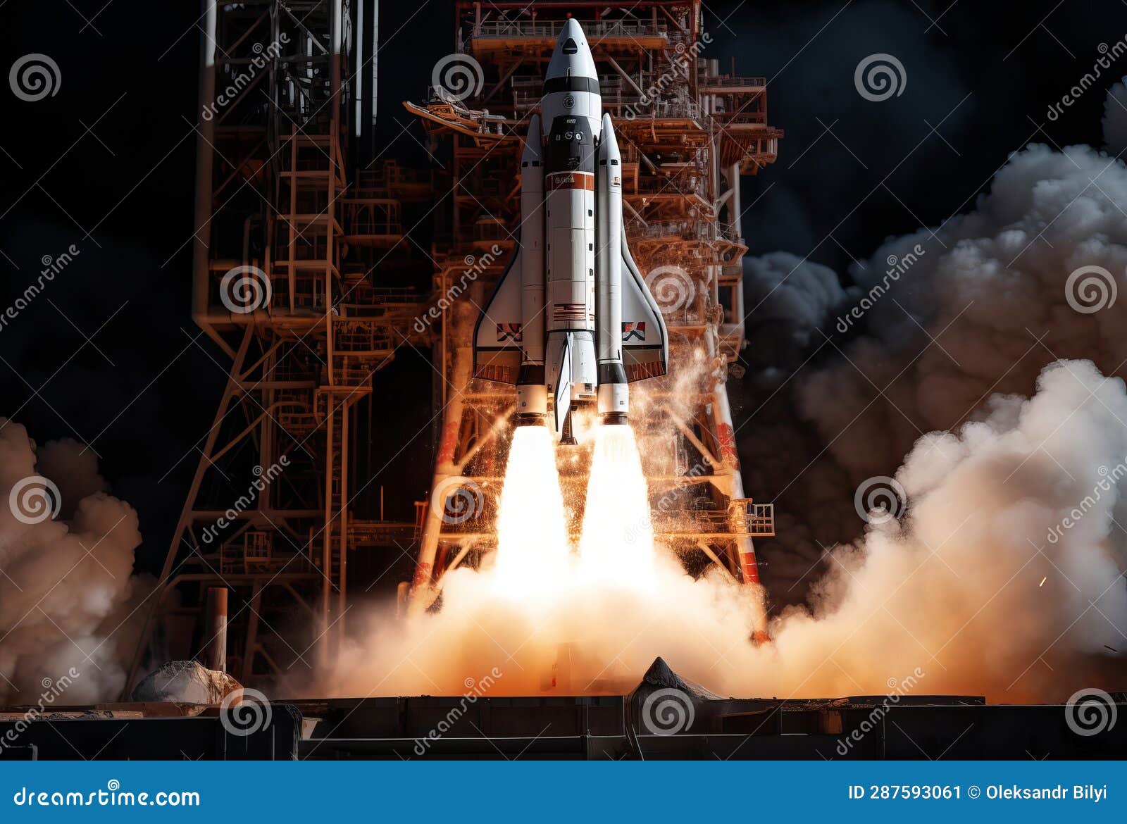 Rocket with Flames Escaping from it Stock Image - Image of goal ...