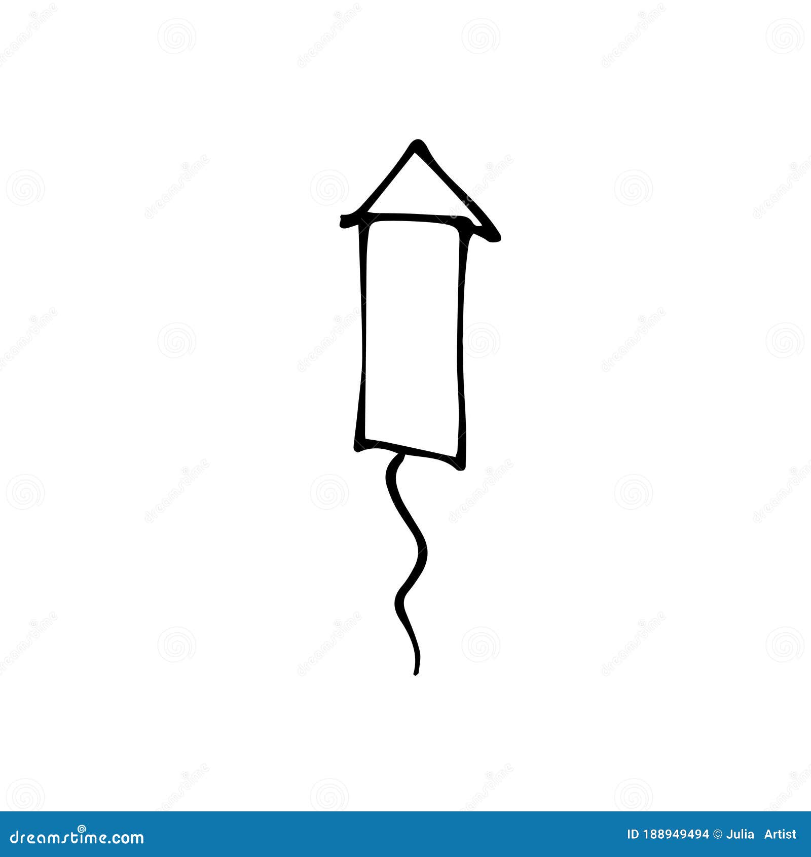 Rocket firework doodle stock vector. Illustration of dynamite - 188949494