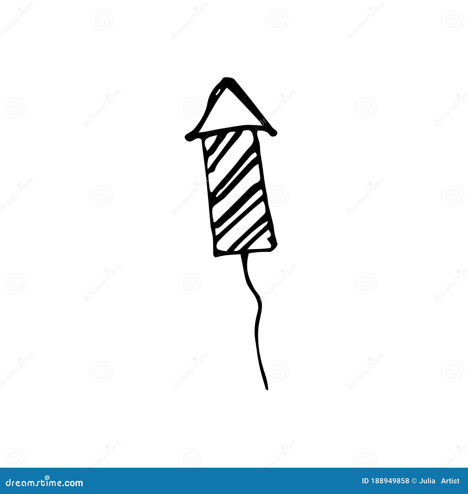 Rocket firework doodle stock vector. Illustration of handdrawn - 188949858