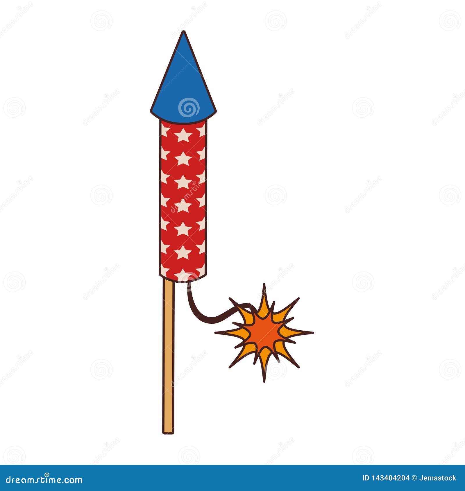 Rocket firework isolated stock vector. Illustration of fire - 143404204