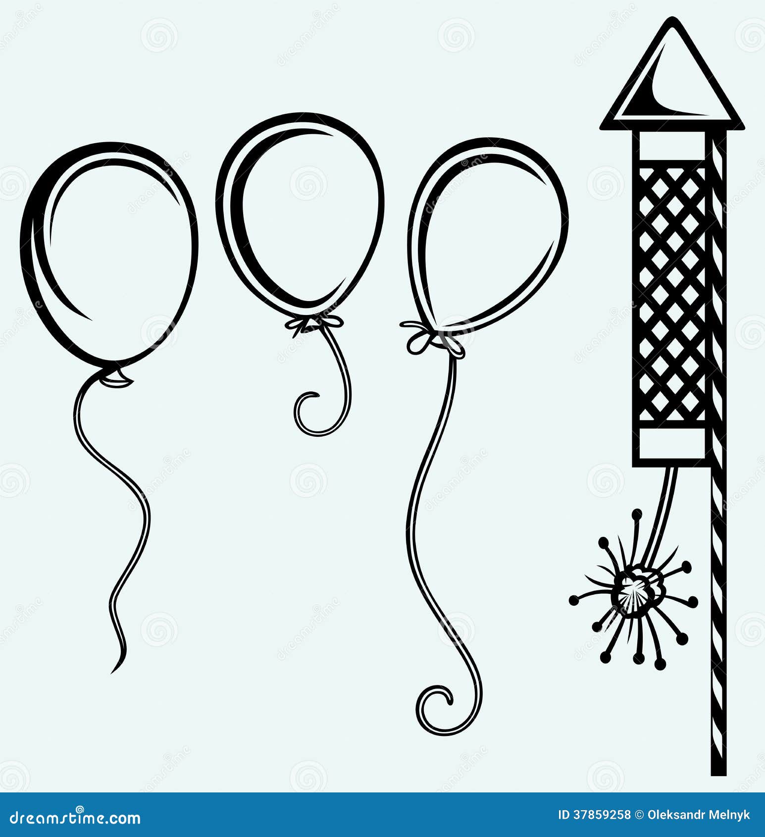 Rocket Fireworks. Missile Launch. Pyrotechnics, Vector Illustration ...