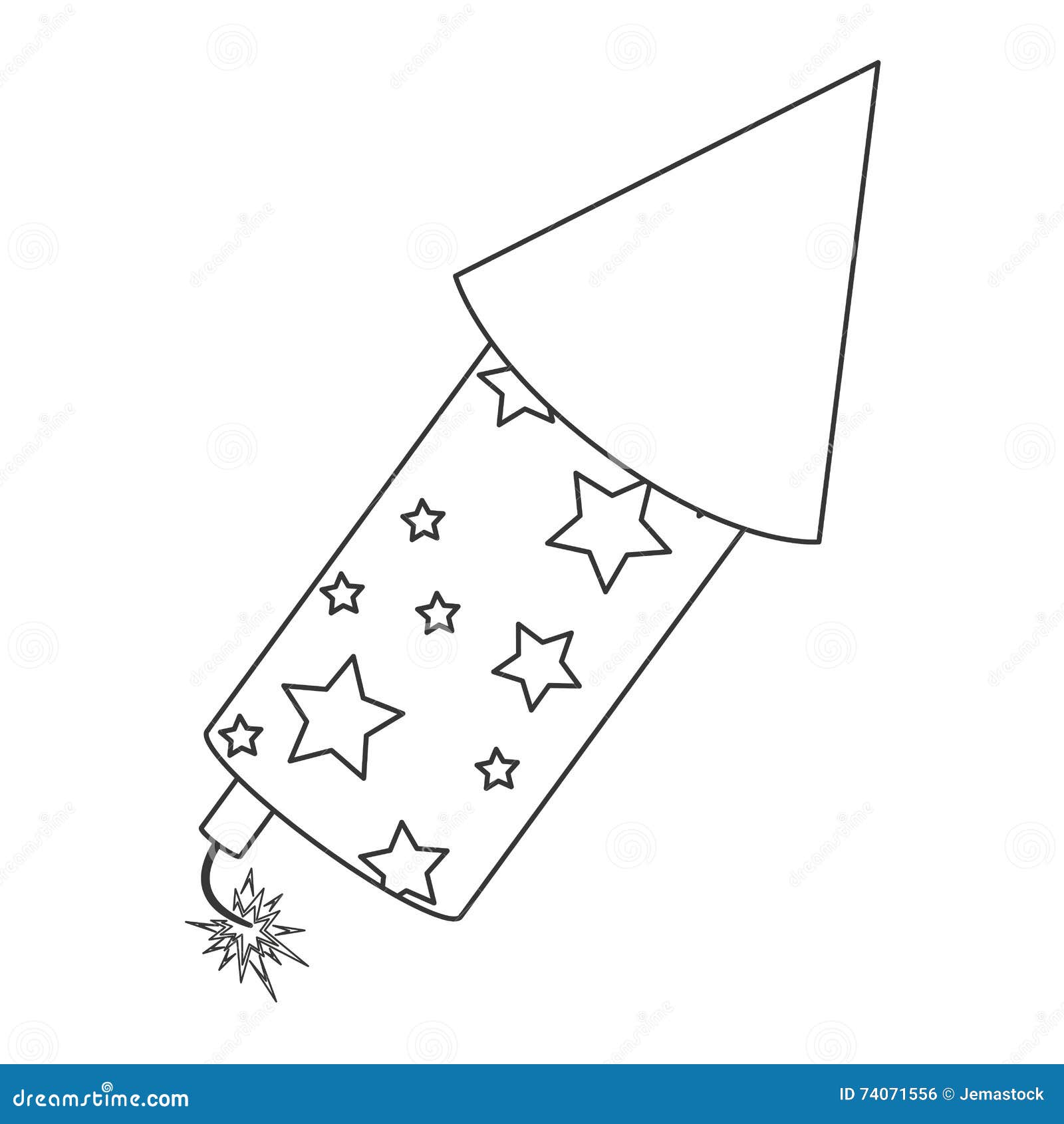 Rocket Fireworks Fire Light Pyrotechnics Stock Illustration ...