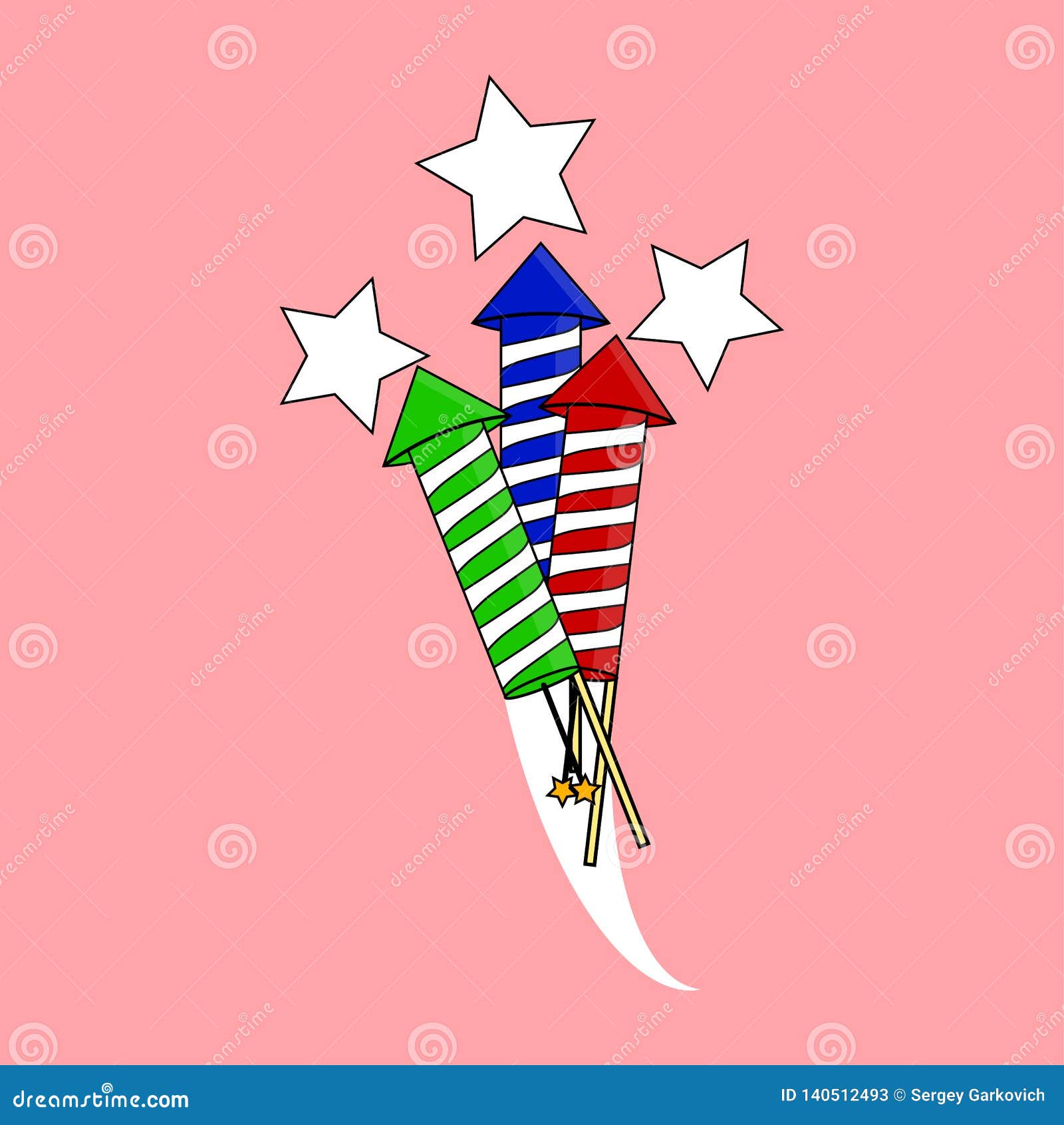 Rocket for Fireworks. Petard for Festive Fire, Firecracker. Traditional ...