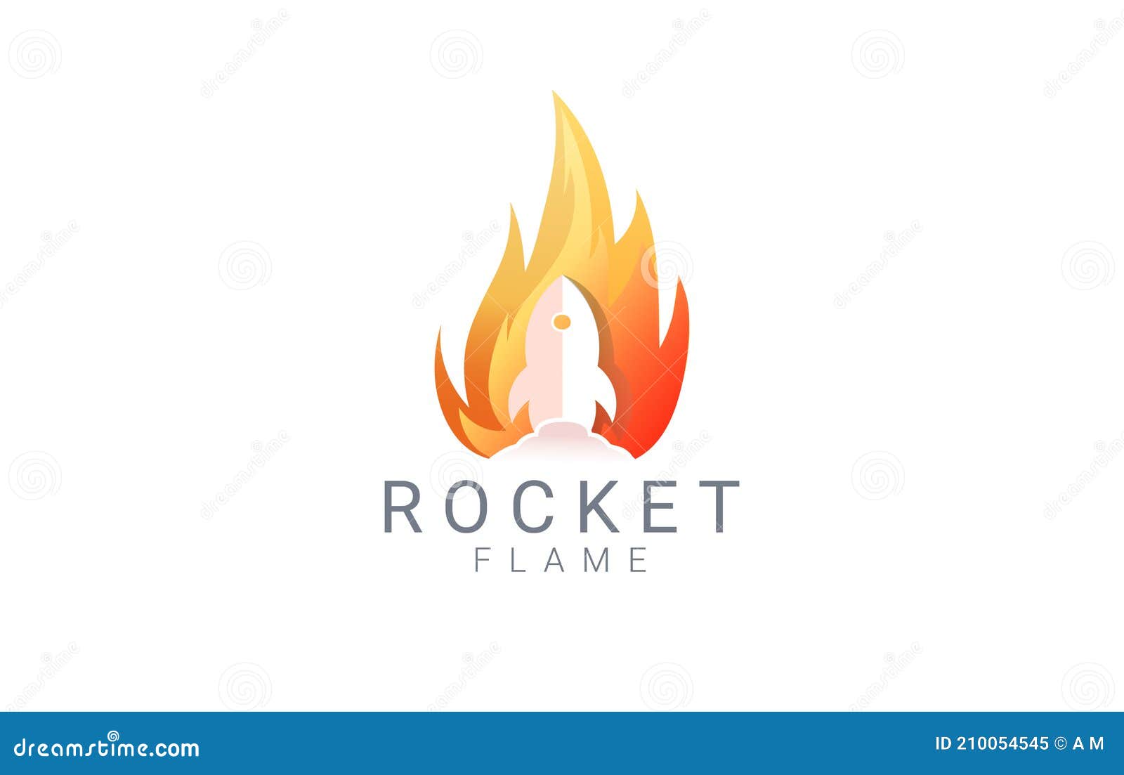 Rocket With Flame In Flying Spaceship Launching Space Exploration War ...