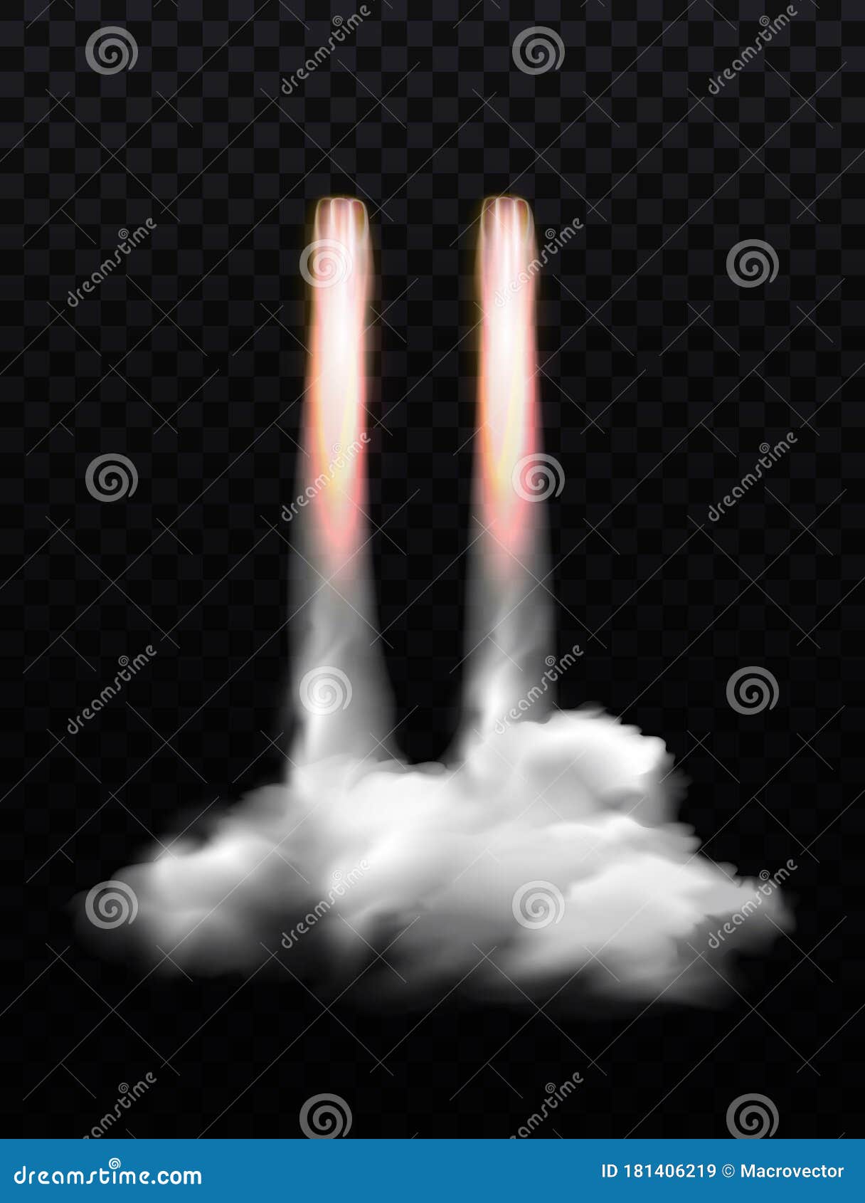 Rocket Flame Smoke Composition Stock Vector - Illustration of ...