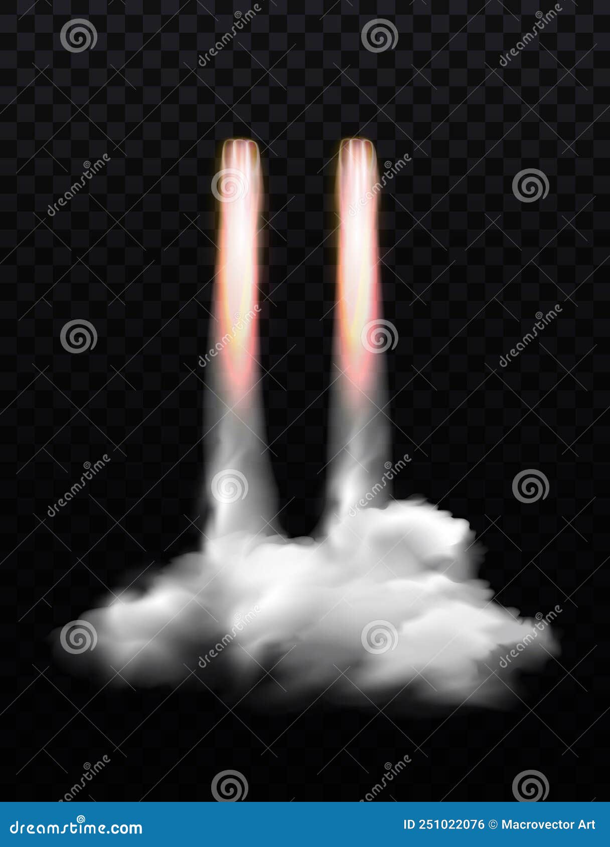 Rocket Flame. Jets Engine Fire Different Shapes Fireballs Decent Vector ...