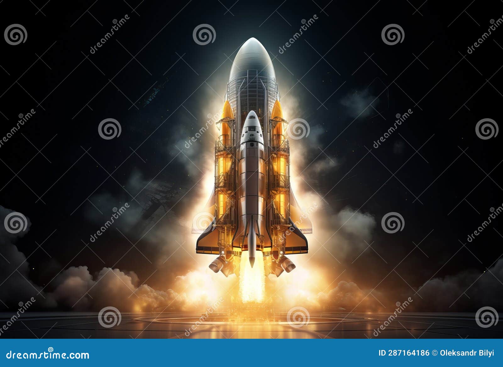 Rocket with Flames Escaping from it Stock Illustration - Illustration ...