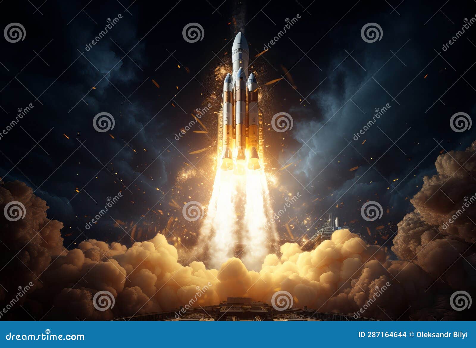Rocket with Flames Escaping from it Stock Photo - Image of growth ...