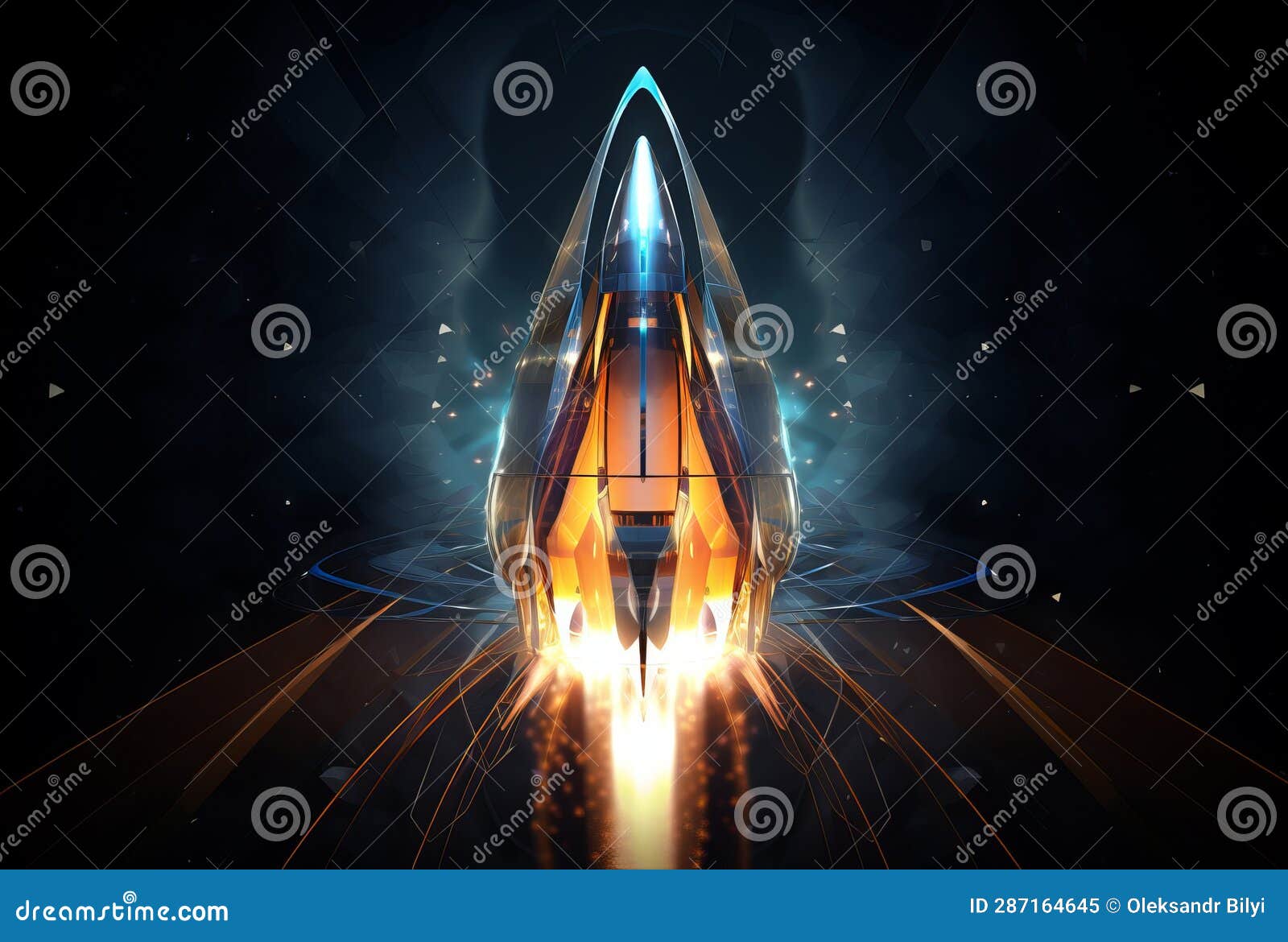 Rocket with Flames Escaping from it Stock Image - Image of future ...