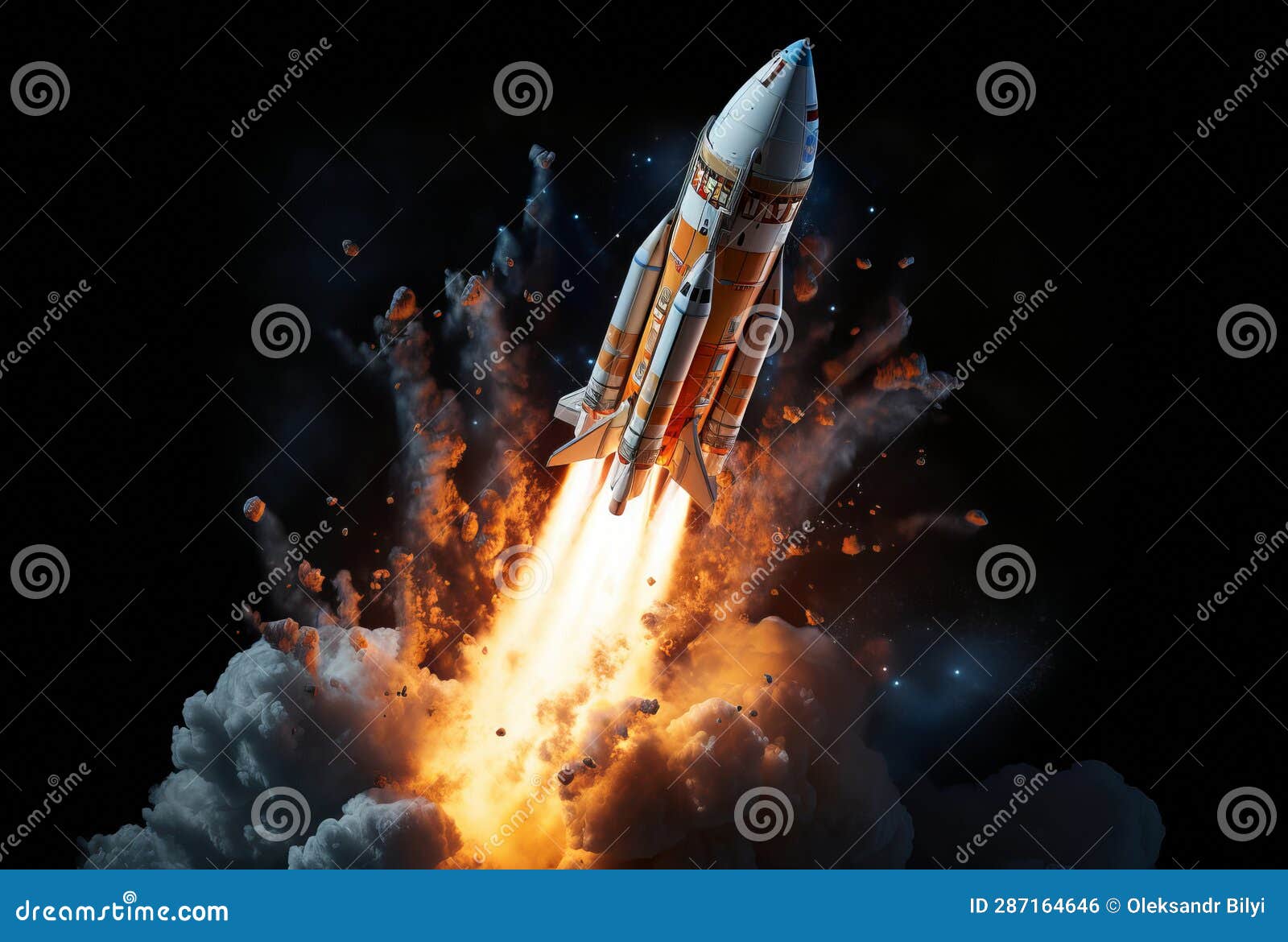 Rocket with Flames Escaping from it Stock Photo - Image of concept ...