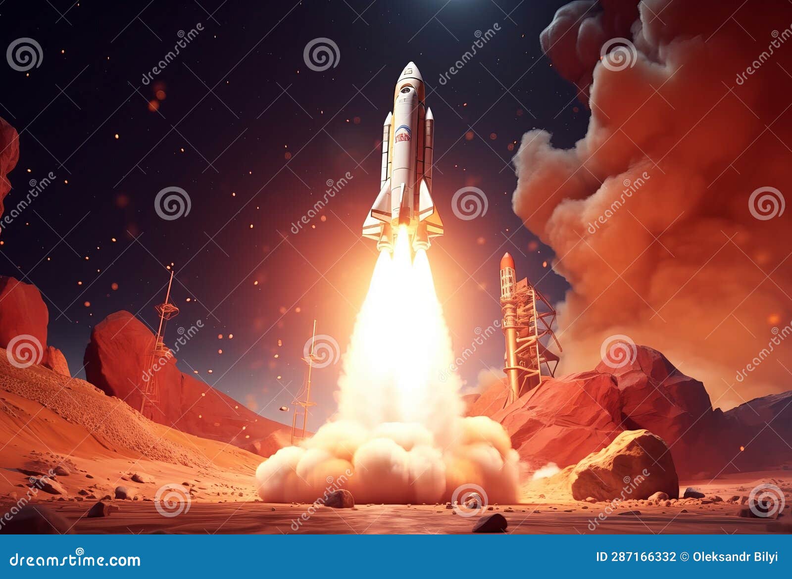 Rocket with Flames Escaping from it Stock Photo - Image of dreamer ...