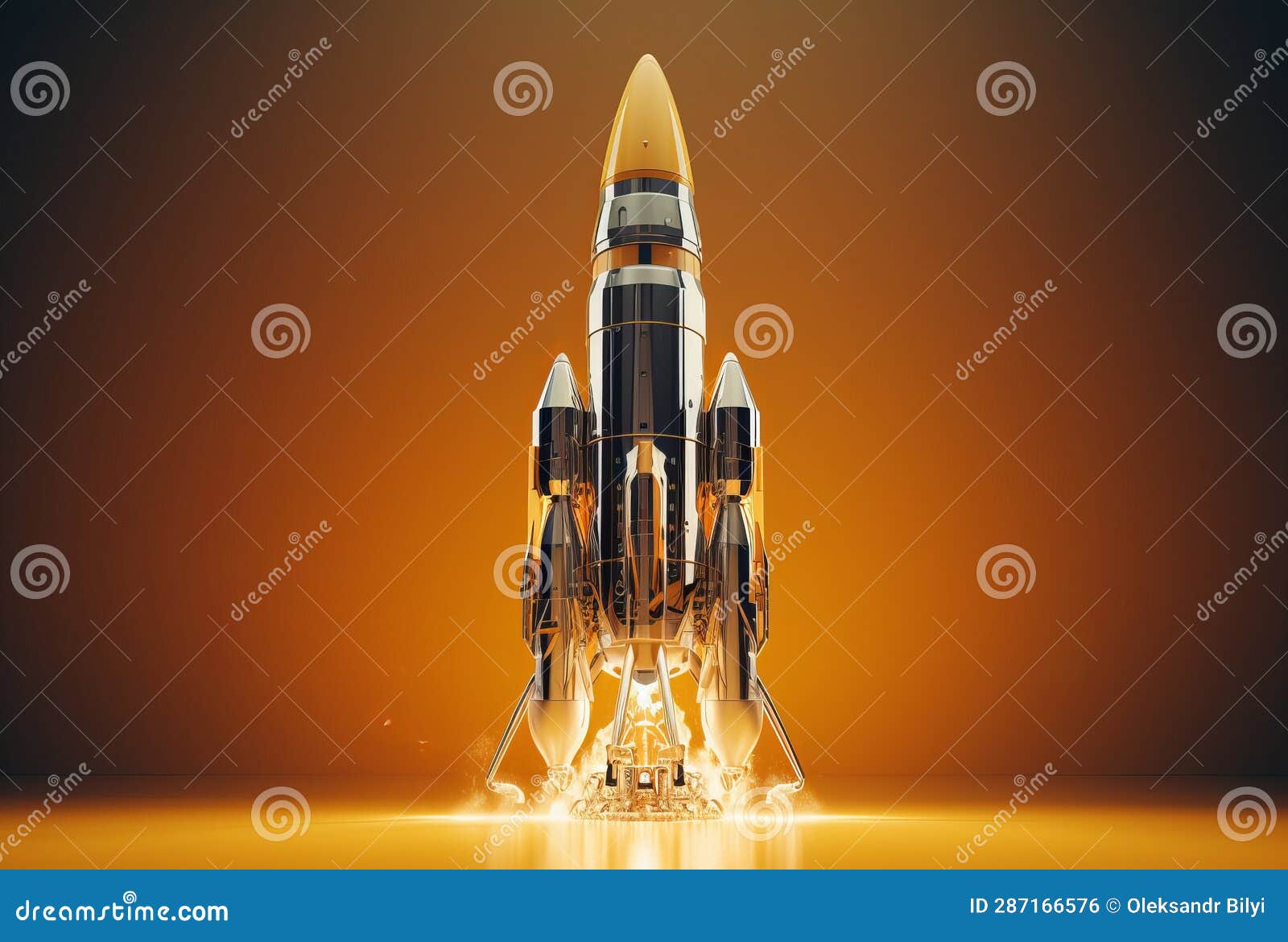 Rocket with Flames Escaping from it Stock Illustration - Illustration ...