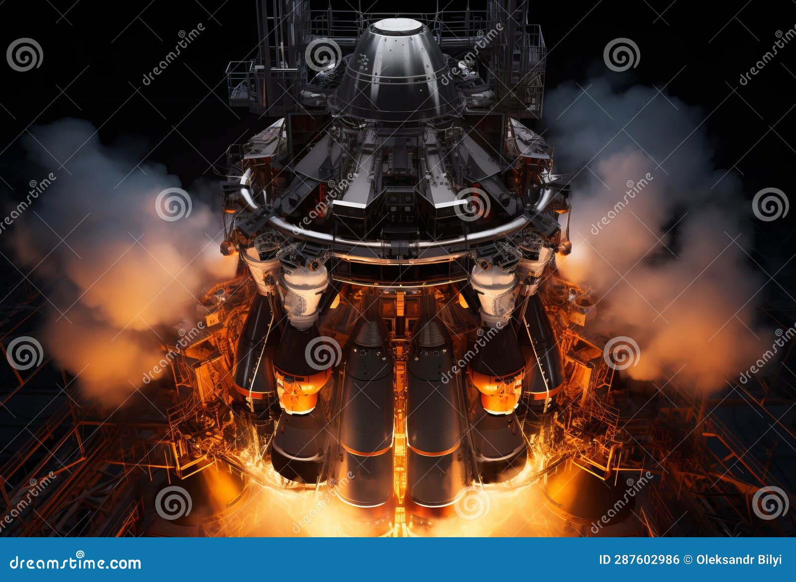 Rocket with Flames Escaping from it Stock Illustration - Illustration ...