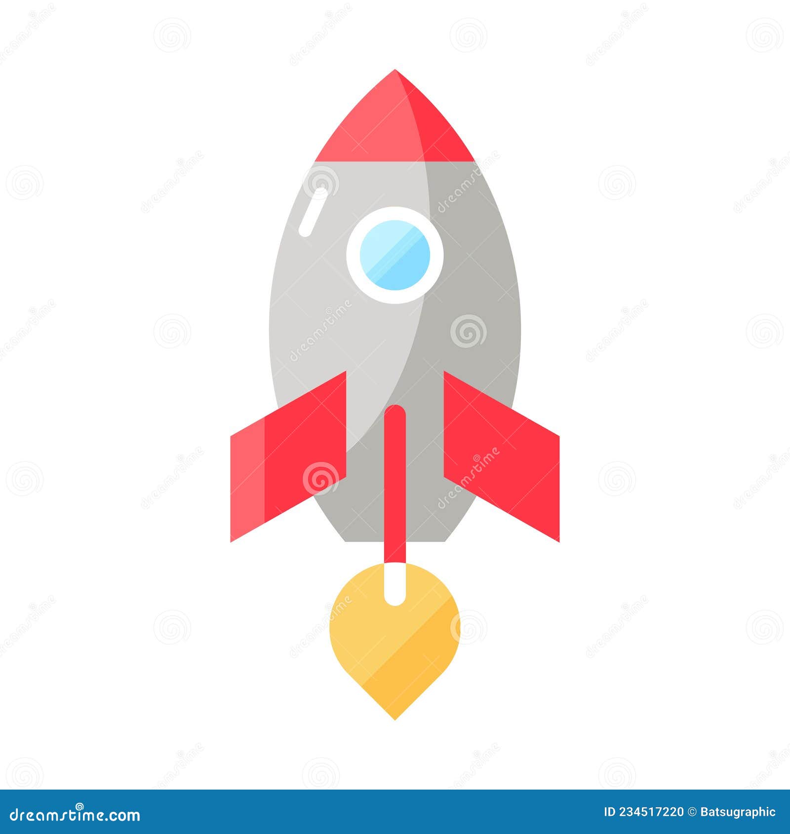 Rocket Flat Clipart Vector Illustration Stock Vector - Illustration of ...