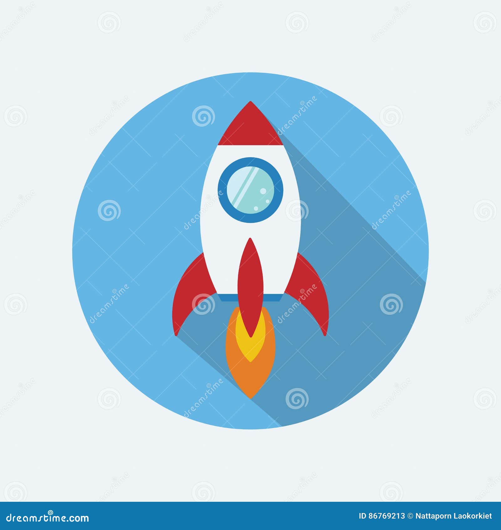 Rocket Flat Design Concept. Stock Vector - Illustration of increase ...