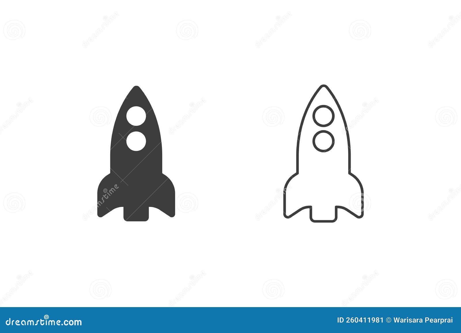 Rocket Flat Design or Rocket Icons. 2 Style of Rocket Stock Vector ...