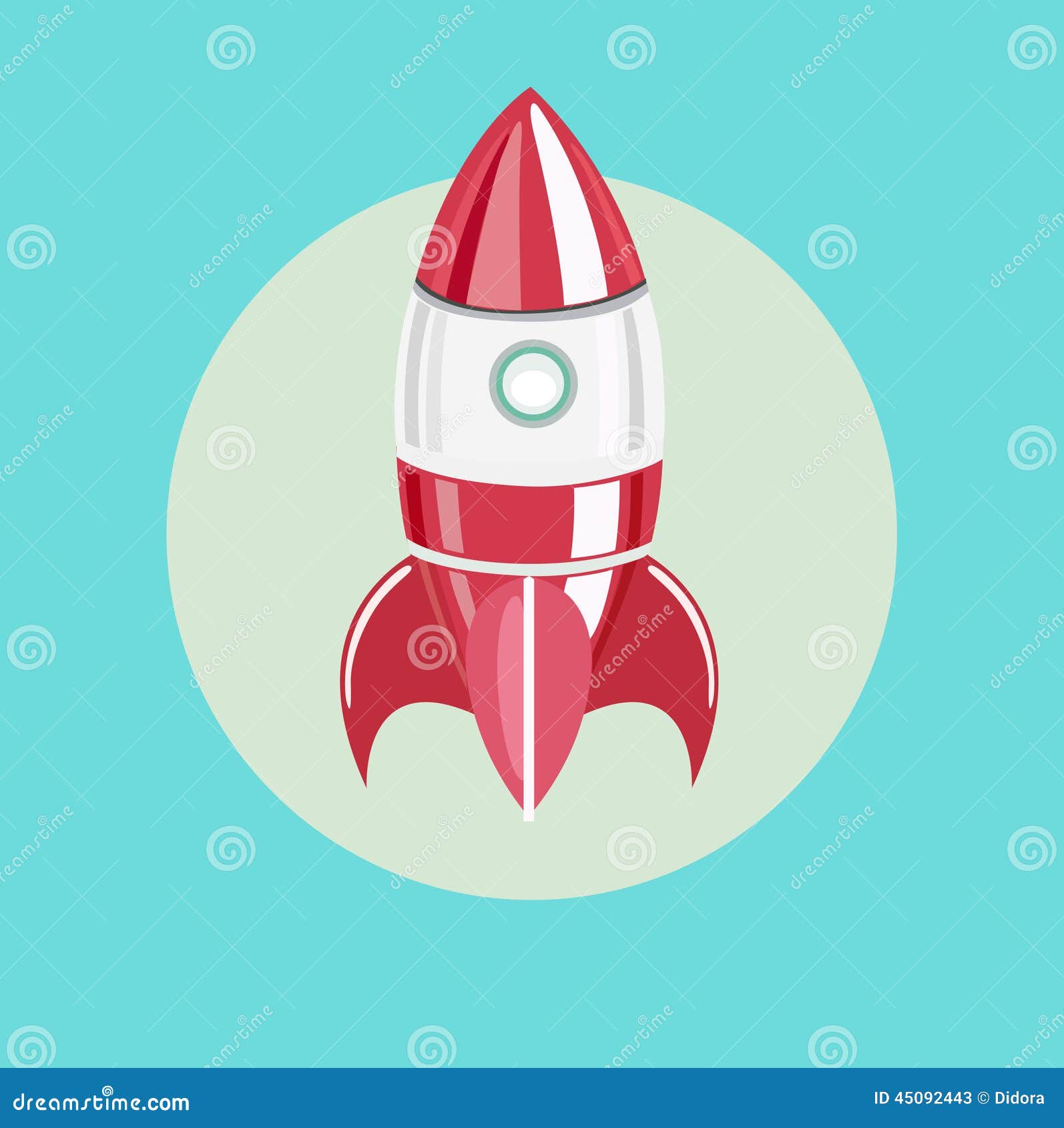 Rocket flat design vector stock vector. Illustration of flat - 45092443