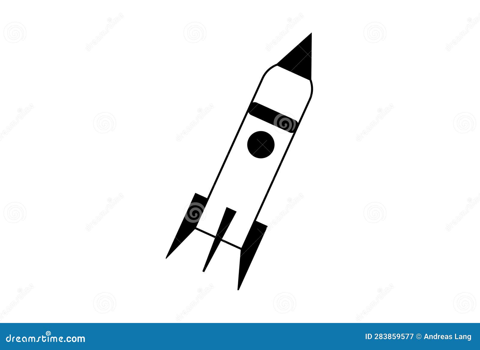 Rocket Flat Outline Icon Science Symbol Art Sign Artwork Stock ...