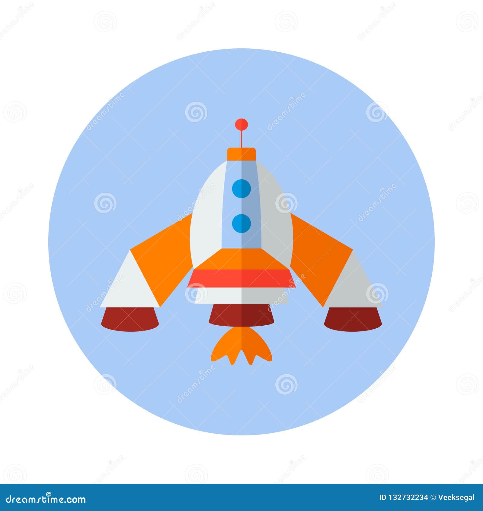 Rocket, Flat Vector Icon. Rocket Icon E Stock Vector - Illustration of ...