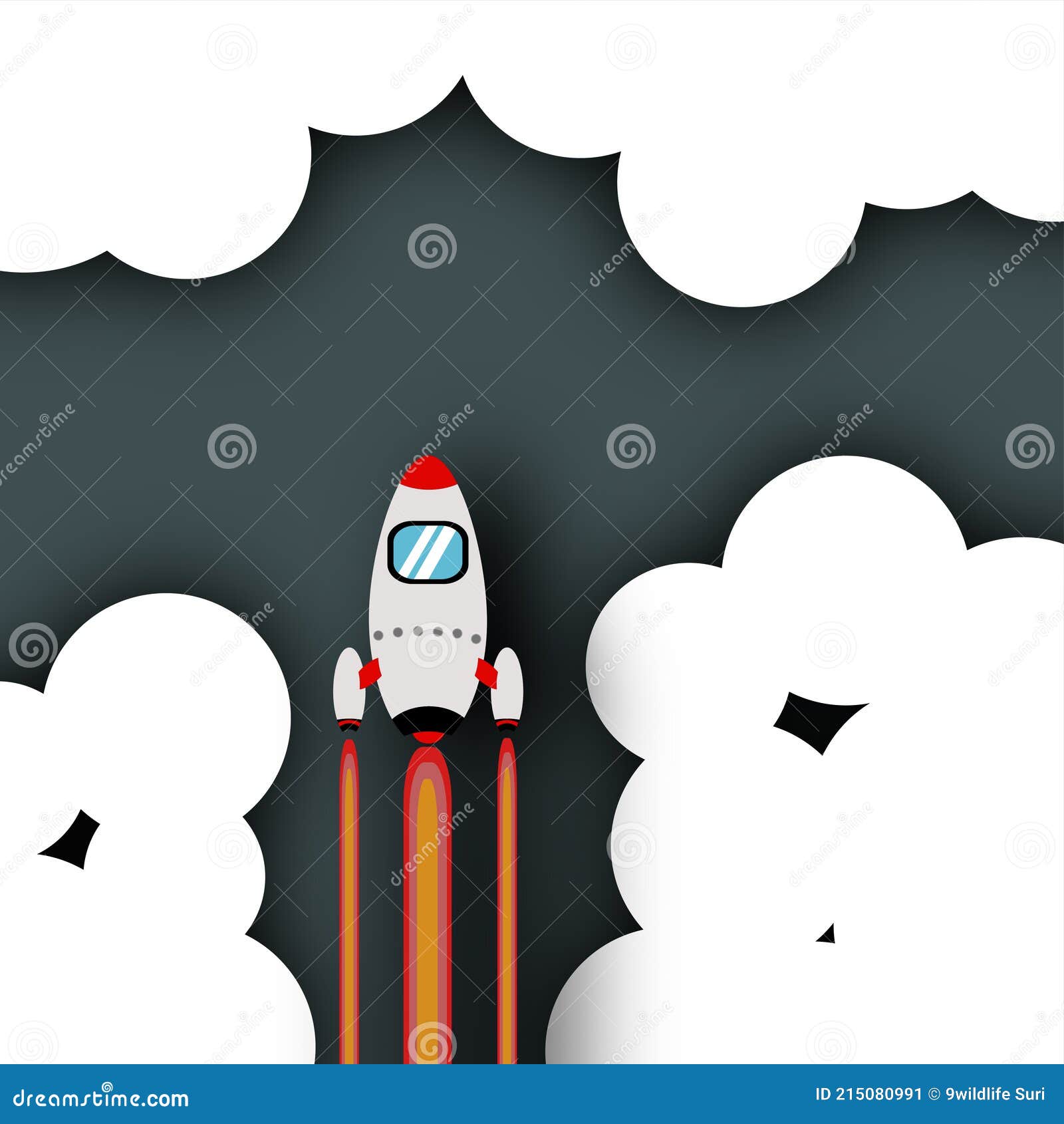 Rocket Flat Vector Design Concept Stock Vector - Illustration of design ...