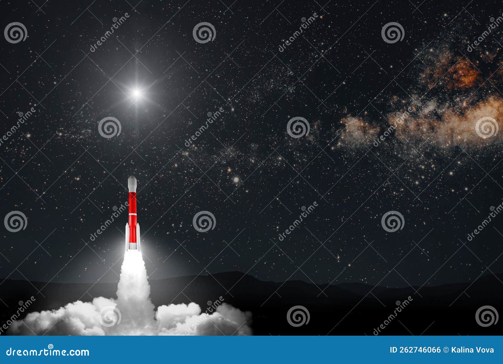 Rocket Flies into Space on Christmas Eve Stock Photo - Image of cosmos ...