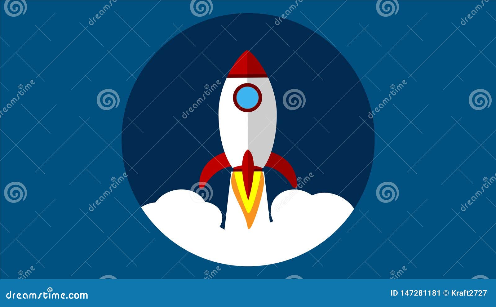 Rocket Flight in Flat Design Stock Vector - Illustration of innovation ...
