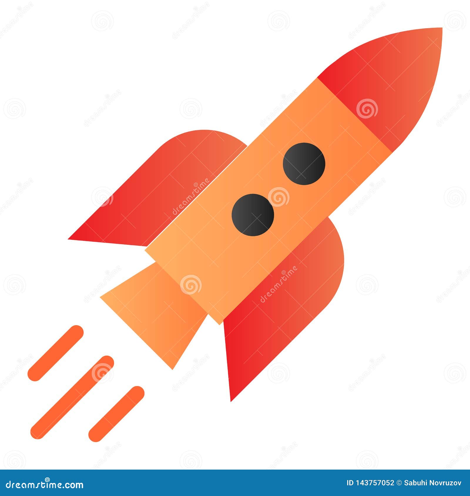 Rocket in Flight Flat Icon. Launch Color Icons in Trendy Flat Style ...