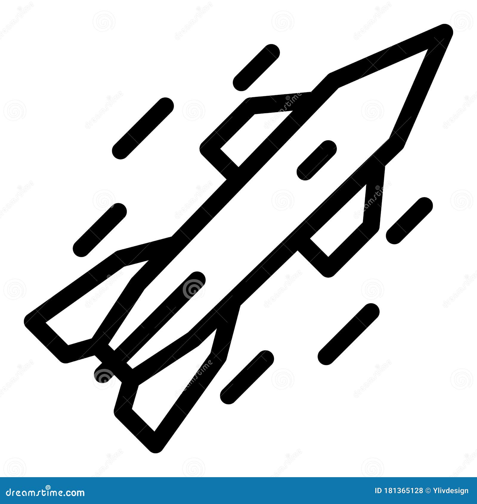 Rocket Flight Icon, Outline Style Stock Vector - Illustration of grow ...