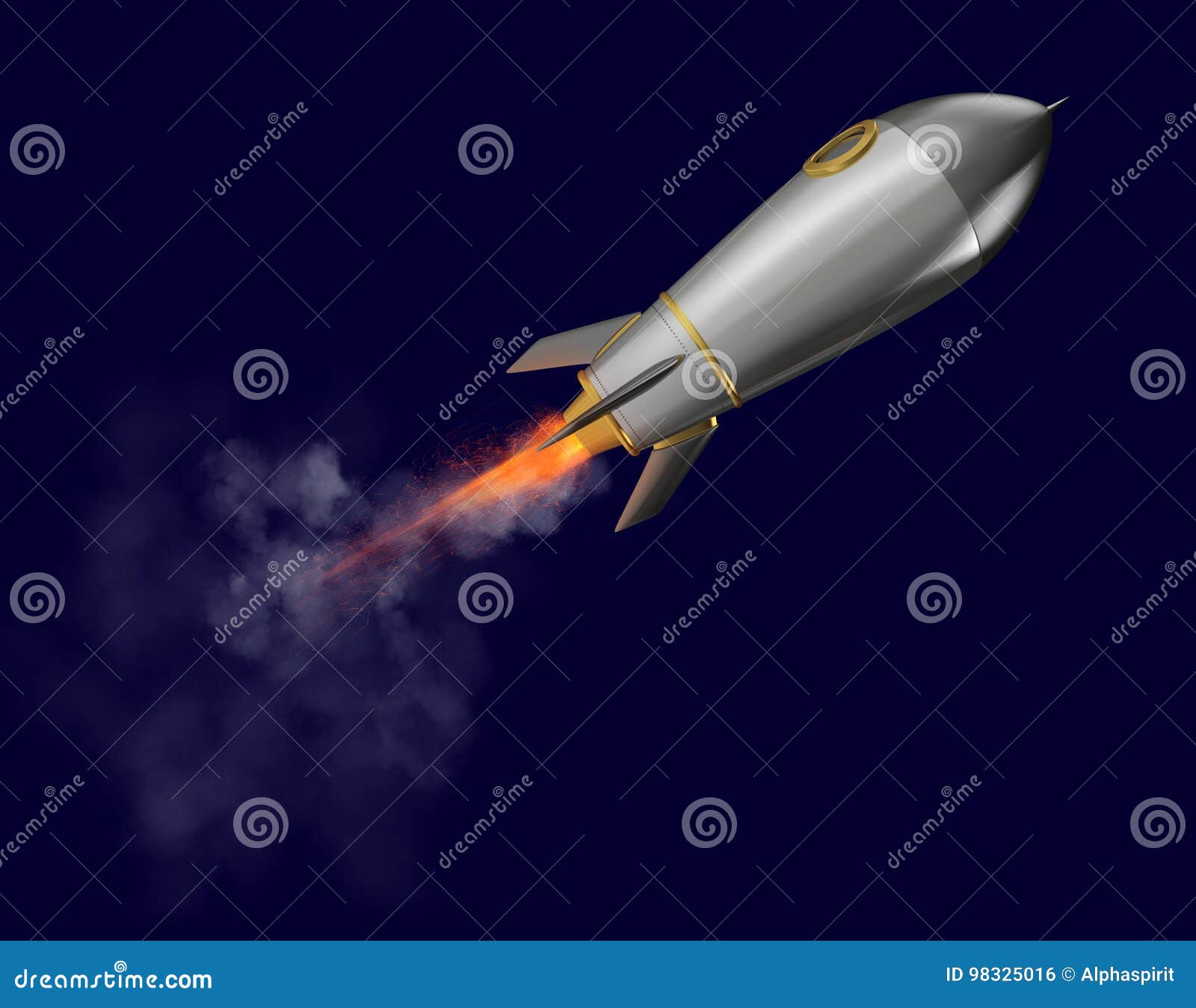 Rocket that Fly Fast. 3d Rendering Stock Illustration - Illustration of ...