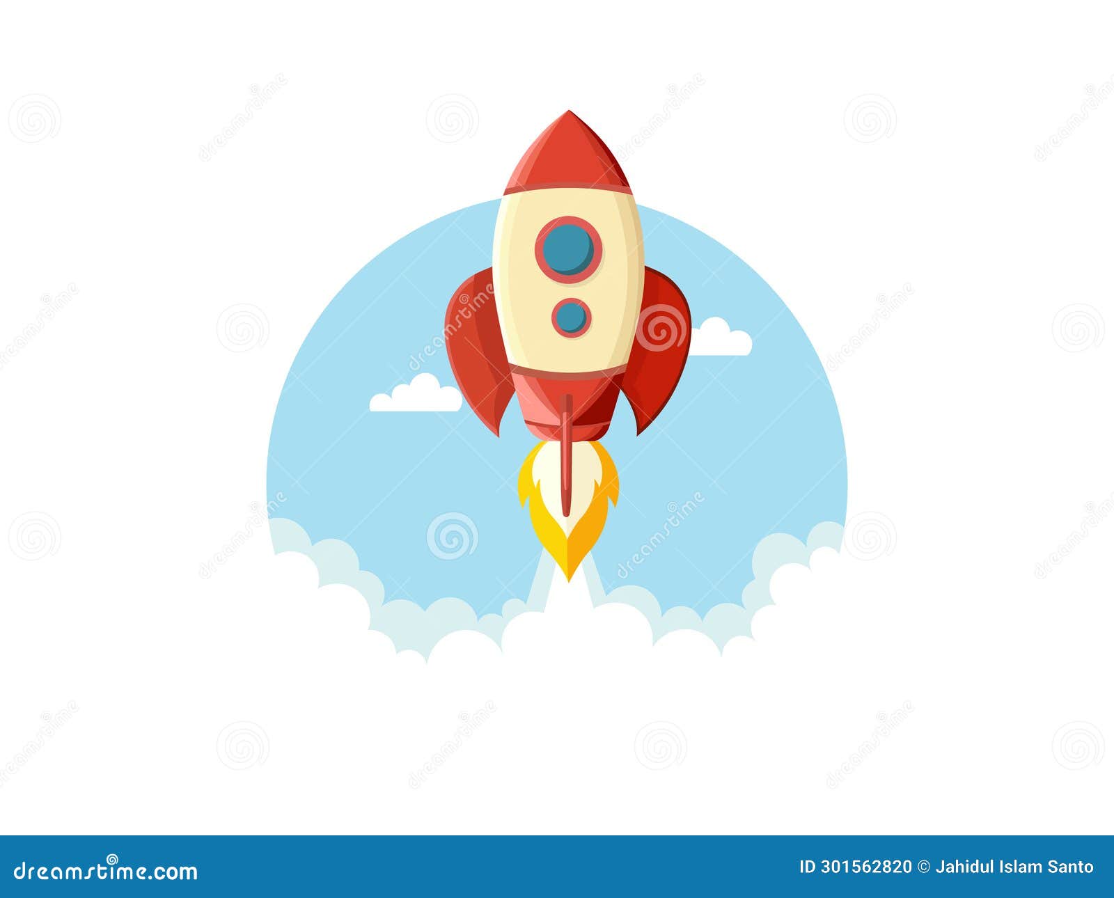 Rocket Flying in the Clipart Stock Illustration - Illustration of ...