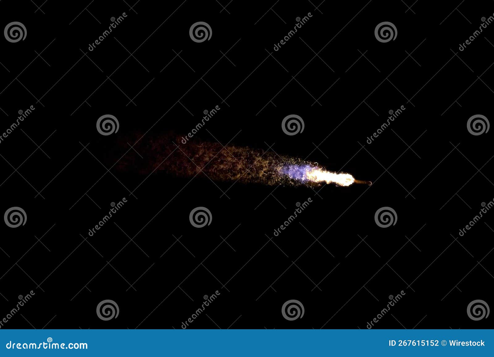 Rocket Flying in the Dark Night Sky with Copy Space Stock Photo - Image ...